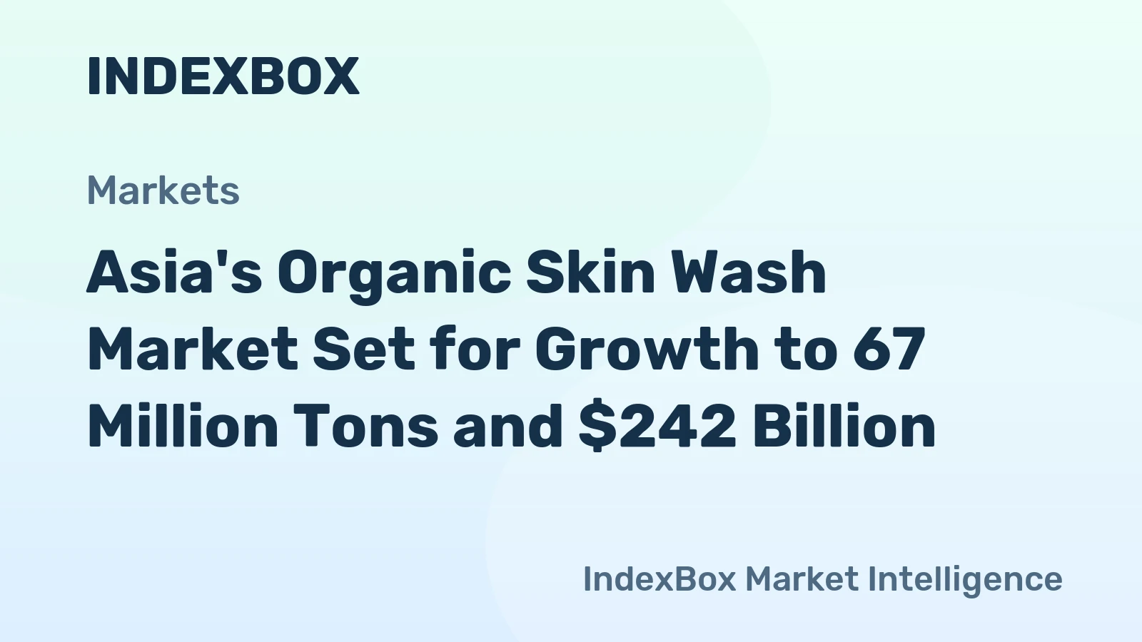Asia's Organic Skin Wash Market Set for Growth to 67 Million Tons and $242 Billion