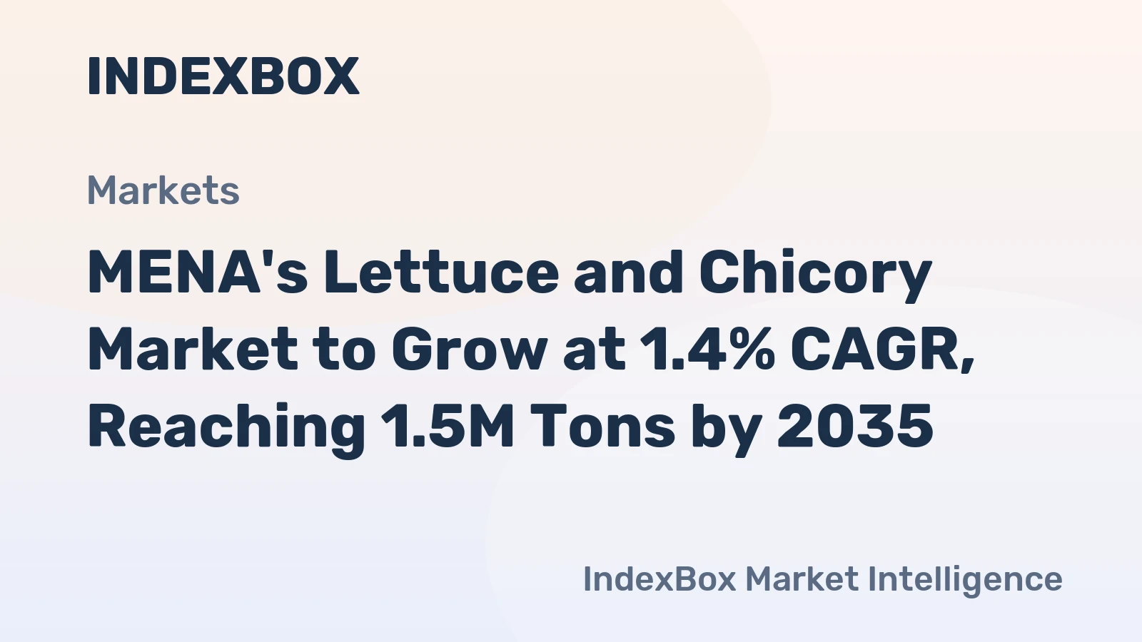 MENA's Lettuce and Chicory Market to Grow at 1.4% CAGR, Reaching 1.5M Tons by 2035