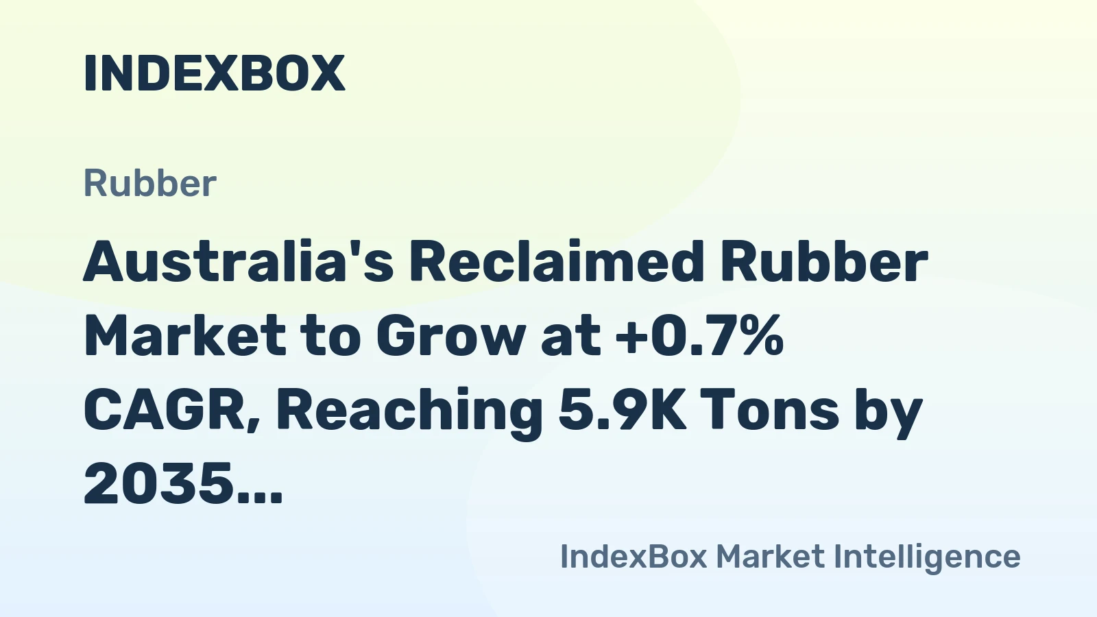 Australia's Reclaimed Rubber Market to Grow at +0.7% CAGR, Reaching 5.9K Tons by 2035