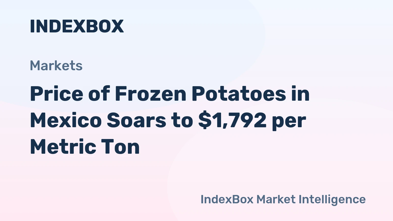 Price of Frozen Potatoes in Mexico Soars to $1,792 per Metric Ton
