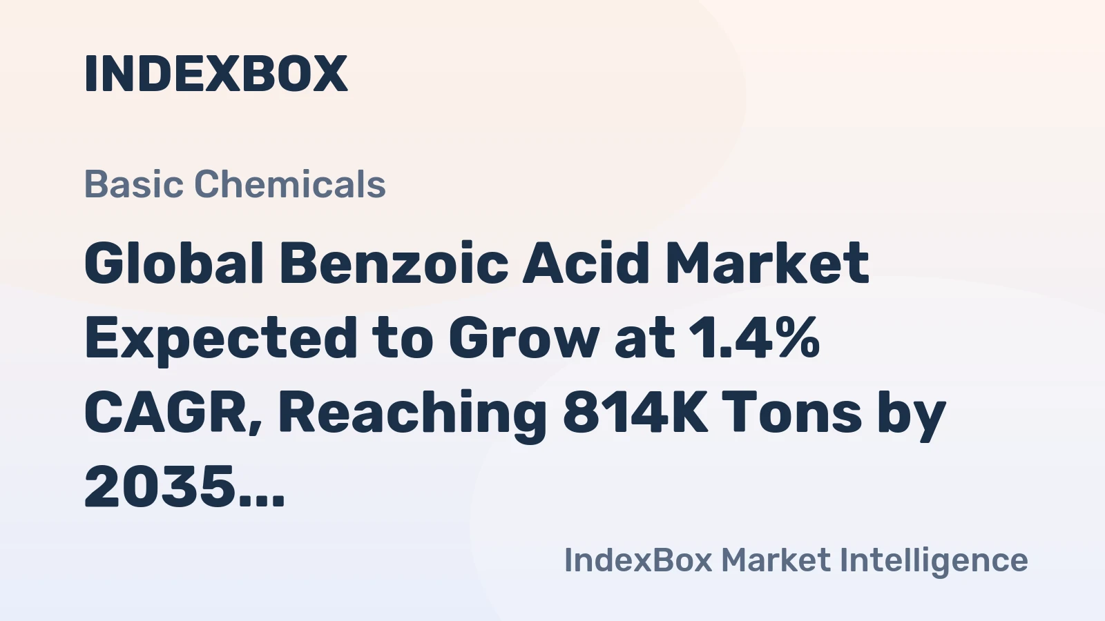Global Benzoic Acid Market Expected to Grow at 1.4% CAGR, Reaching 814K Tons by 2035