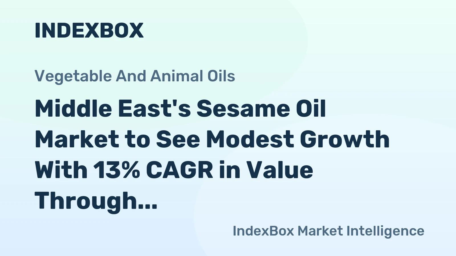 Middle East's Sesame Oil Market to See Modest Growth With 13% CAGR in Value Through 2035