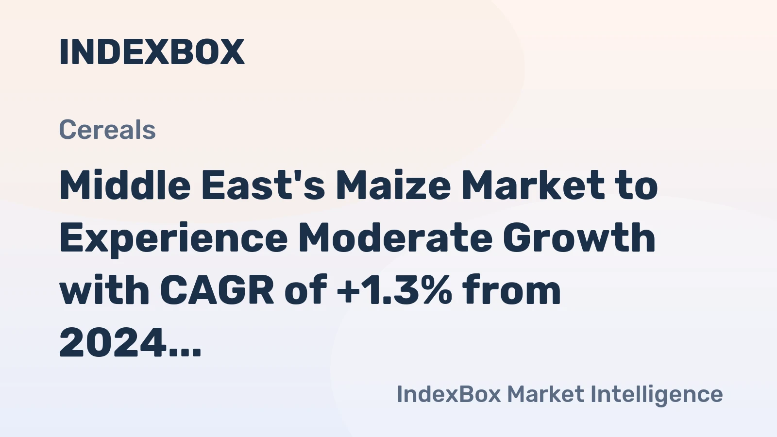 Middle East's Maize Market to Experience Moderate Growth with CAGR of +1.3% from 2024 to 2035