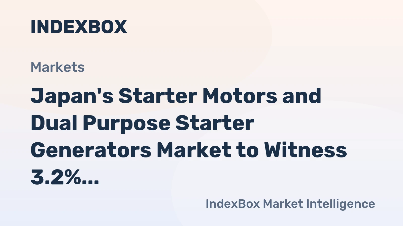 Japan's Starter Motors and Dual Purpose Starter Generators Market to Witness 3.2% CAGR Growth Leading to 47M Units by 2035