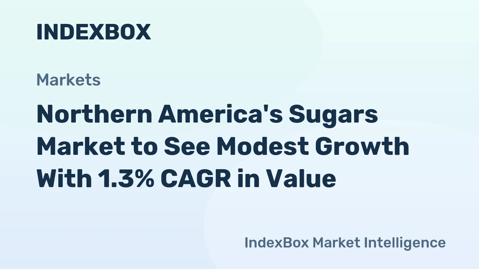 Northern America's Sugars Market to See Modest Growth With 1.3% CAGR in Value