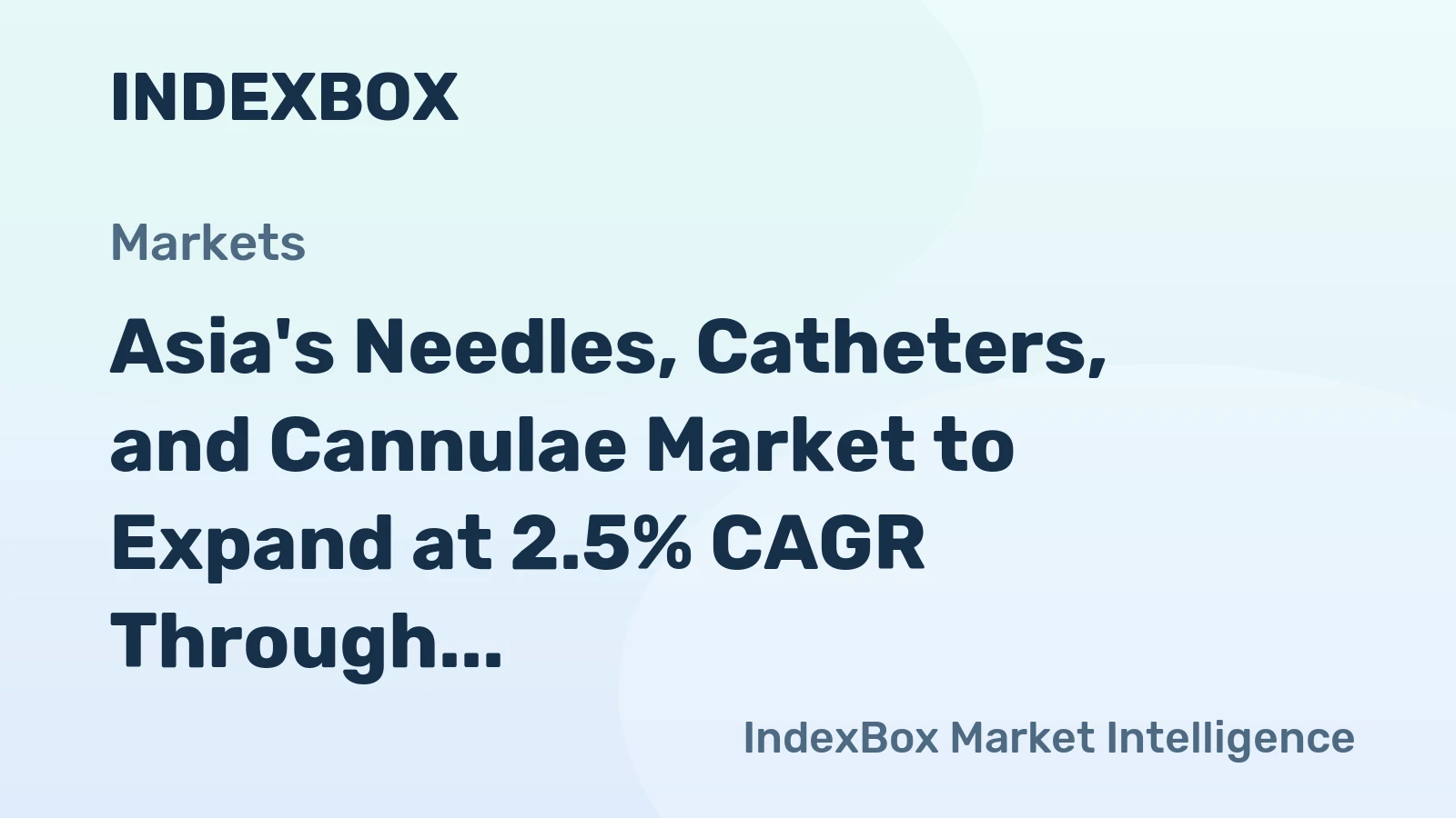 Asia's Needles, Catheters, and Cannulae Market to Expand at 2.5% CAGR Through 2035, Reaching 104B Units