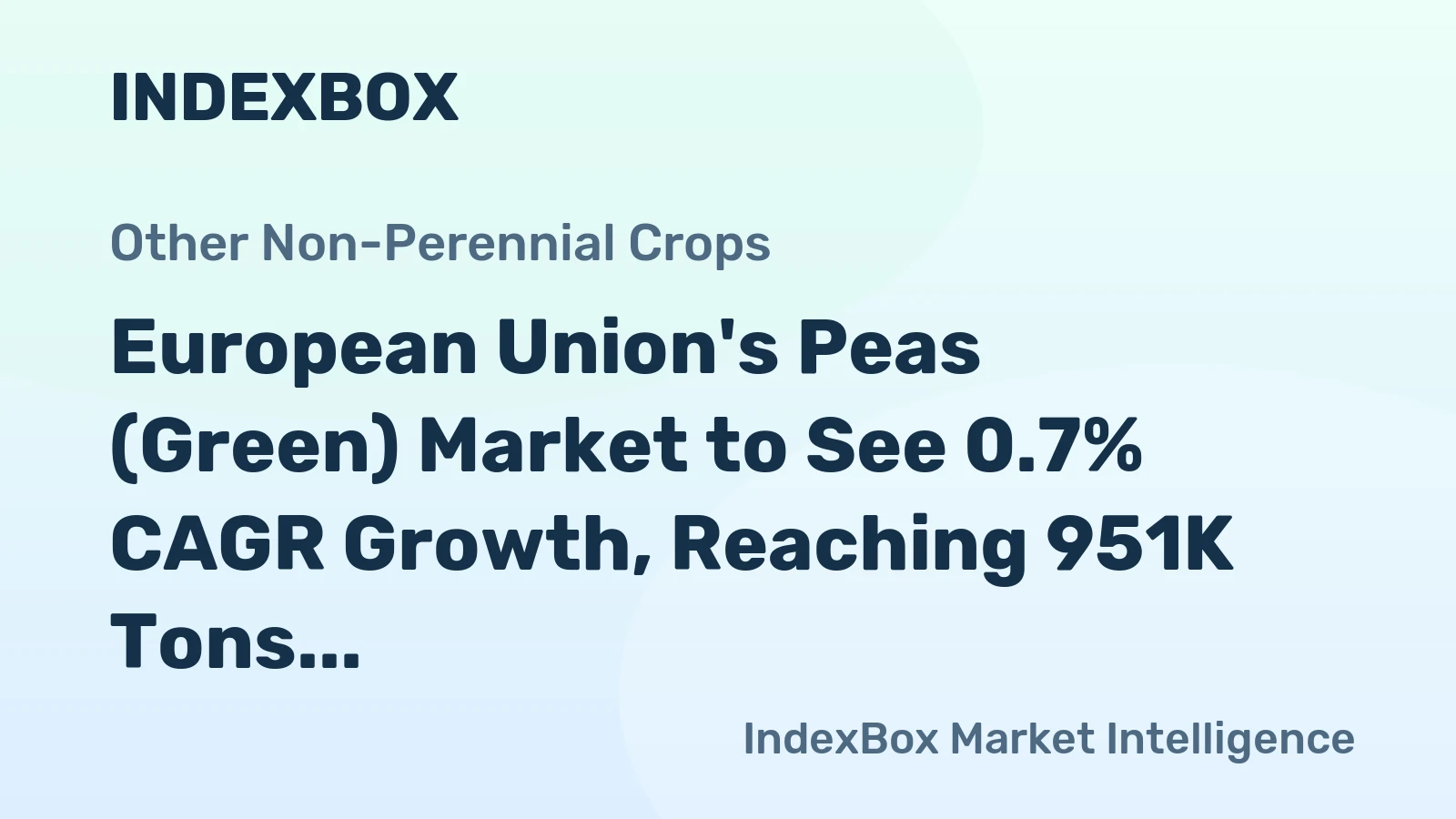 European Union's Peas (Green) Market to See 0.7% CAGR Growth, Reaching 951K Tons by 2035