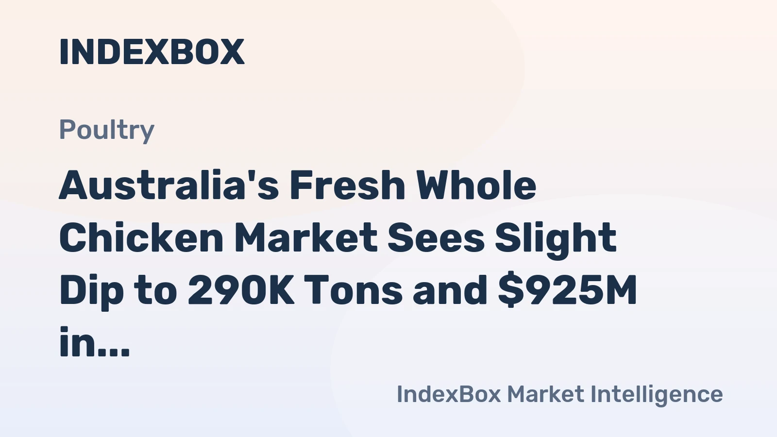 Australia's Fresh Whole Chicken Market Sees Slight Dip to 290K Tons and $925M in Value