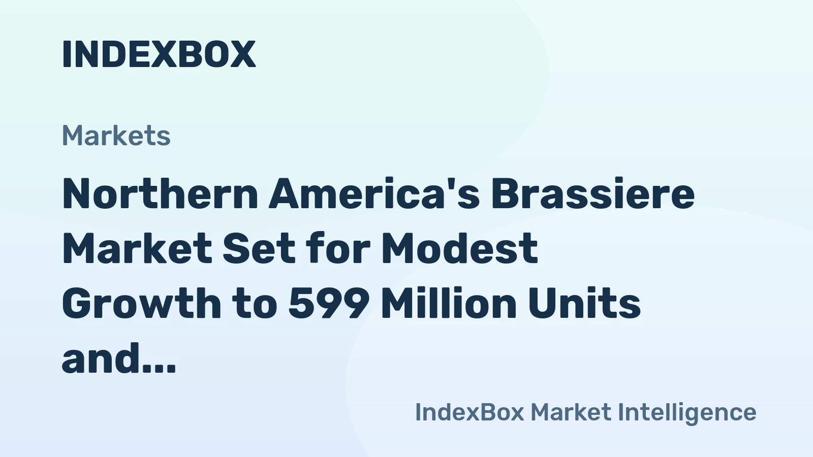 Northern America's Brassiere Market Set for Modest Growth to 599 Million Units and $2.5 Billion Value