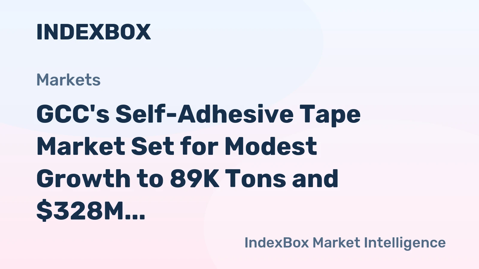 GCC's Self-Adhesive Tape Market Set for Modest Growth to 89K Tons and $328M