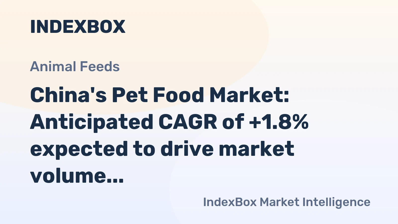China's Pet Food Market: Anticipated CAGR of +1.8% expected to drive market volume to 20M tons by 2035