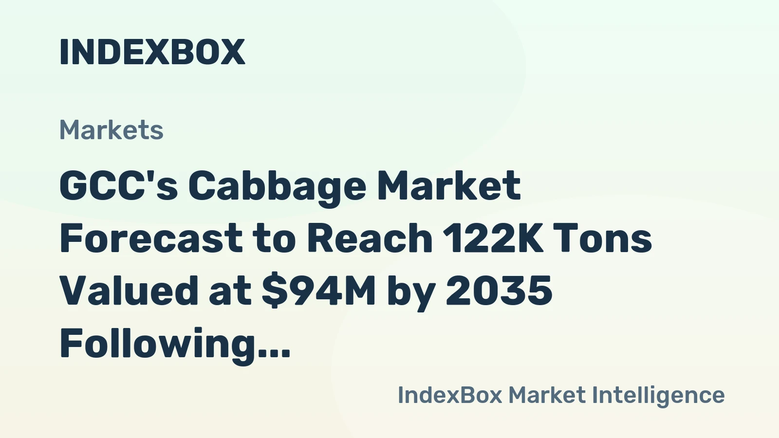 GCC's Cabbage Market Forecast to Reach 122K Tons Valued at $94M by 2035 Following Recent Contraction