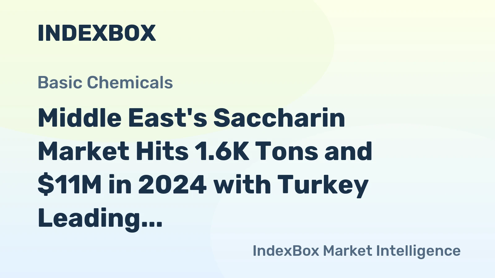 Middle East's Saccharin Market Hits 1.6K Tons and $11M in 2024 with Turkey Leading Demand