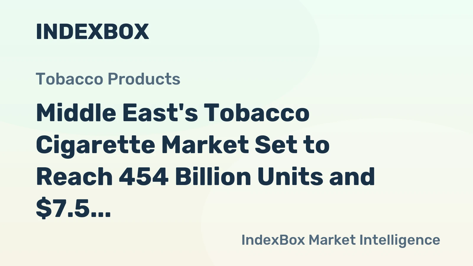 Middle East's Tobacco Cigarette Market Set to Reach 454 Billion Units and $7.5 Billion in Value
