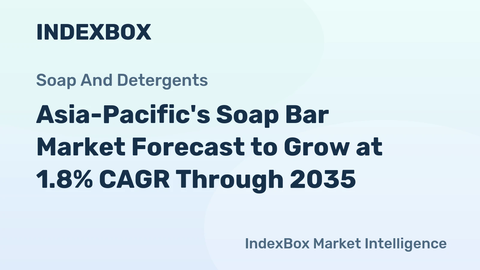Asia-Pacific's Soap Bar Market Forecast to Grow at 1.8% CAGR Through 2035