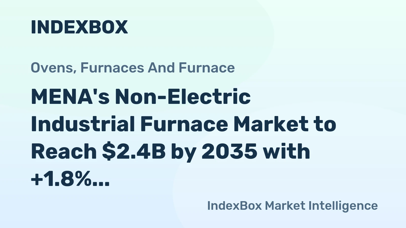 MENA's Non-Electric Industrial Furnace Market to Reach $2.4B by 2035 with +1.8% CAGR