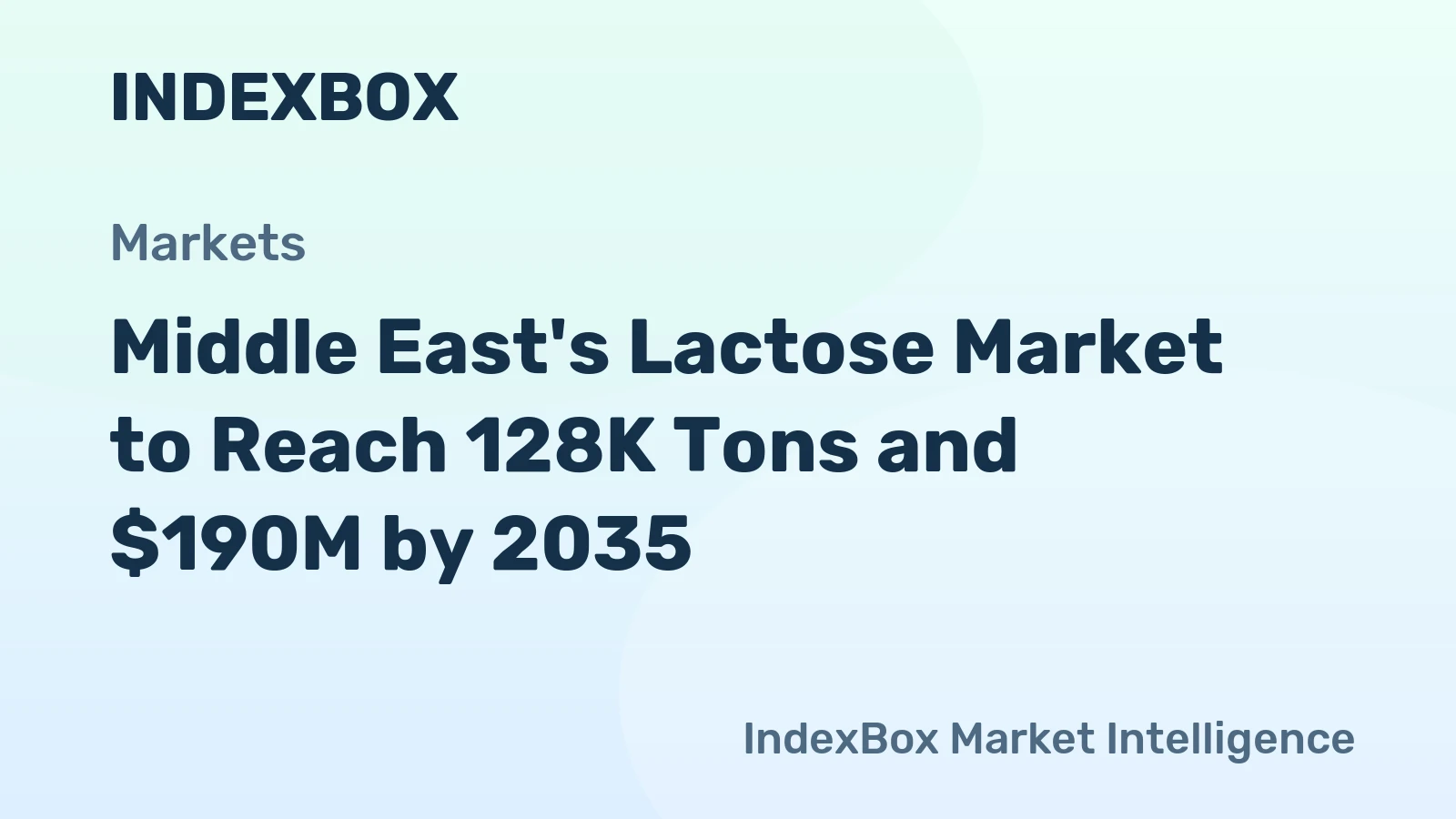 Middle East's Lactose Market to Reach 128K Tons and $190M by 2035