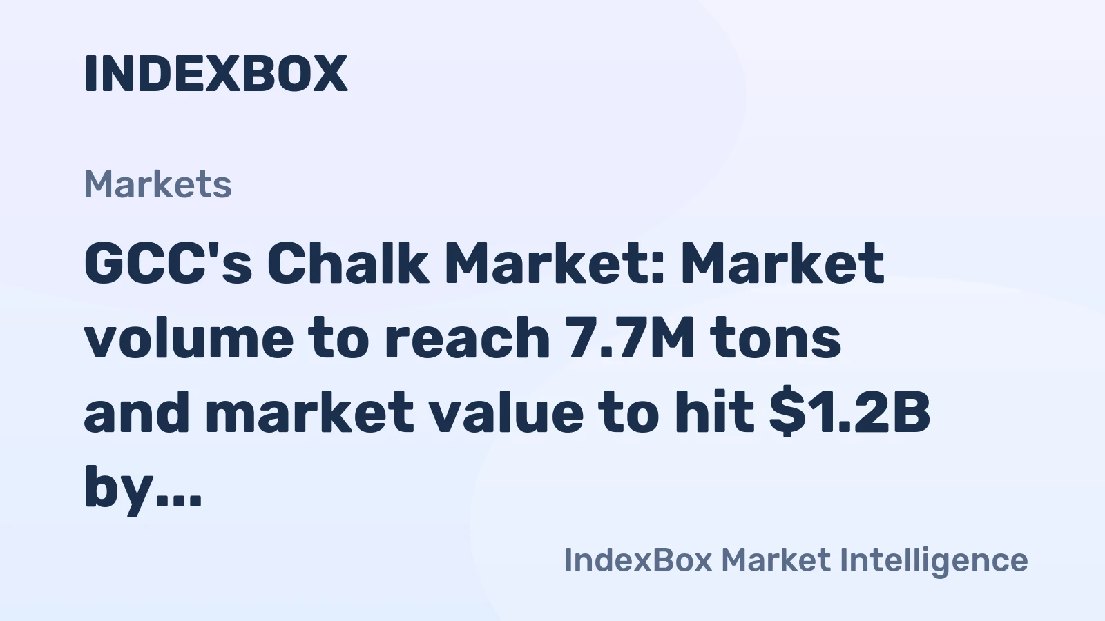 GCC's Chalk Market: Market volume to reach 7.7M tons and market value to hit $1.2B by 2035