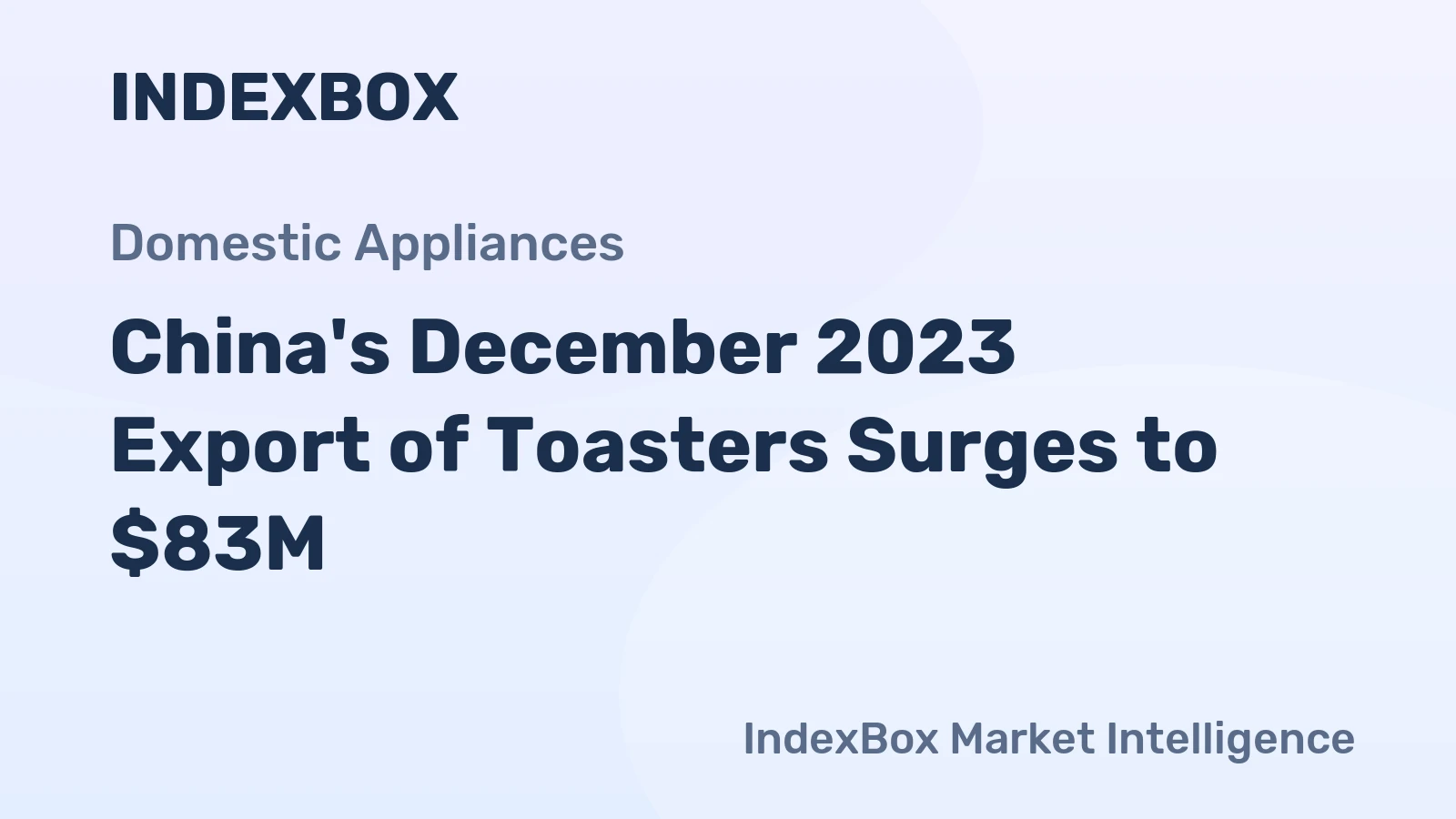 China's December 2023 Export of Toasters Surges to $83M