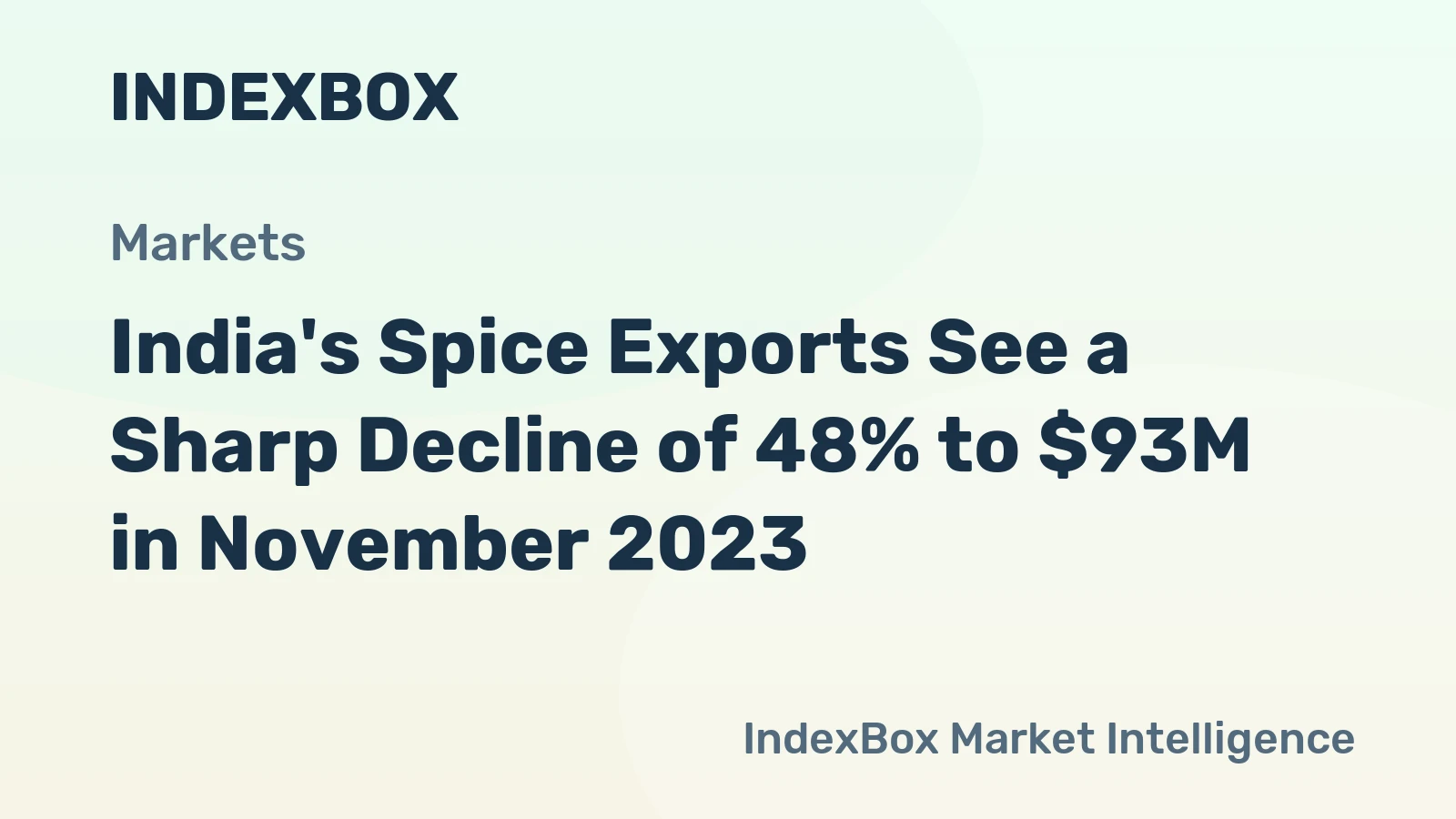 India's Spice Exports See a Sharp Decline of 48% to $93M in November 2023