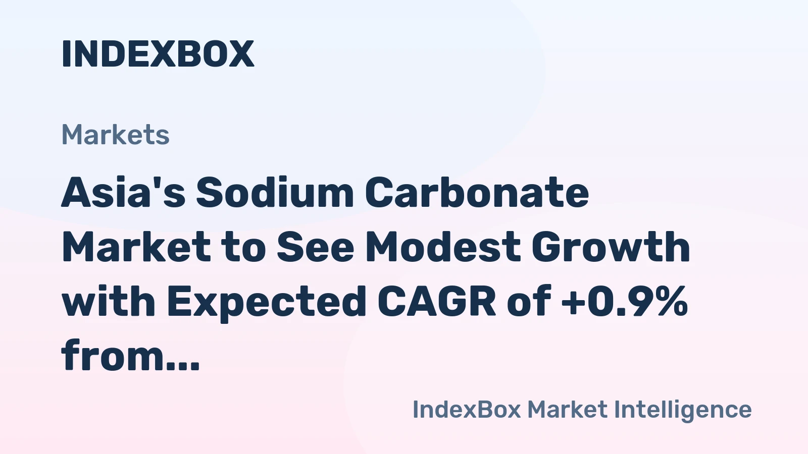 Asia's Sodium Carbonate Market to See Modest Growth with Expected CAGR of +0.9% from 2024 to 2035