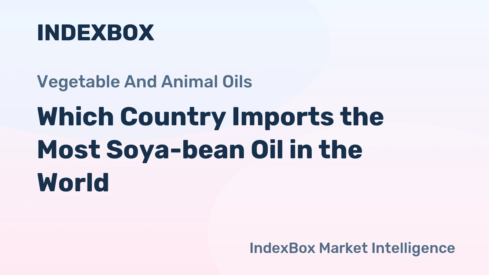 Which Country Imports the Most Soya-bean Oil in the World?