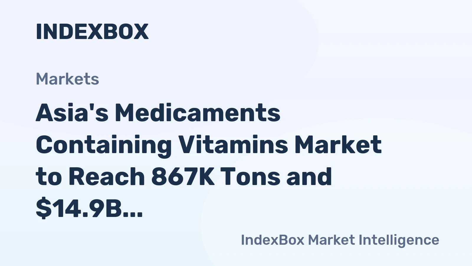 Asia's Medicaments Containing Vitamins Market to Reach 867K Tons and $14.9B by 2035