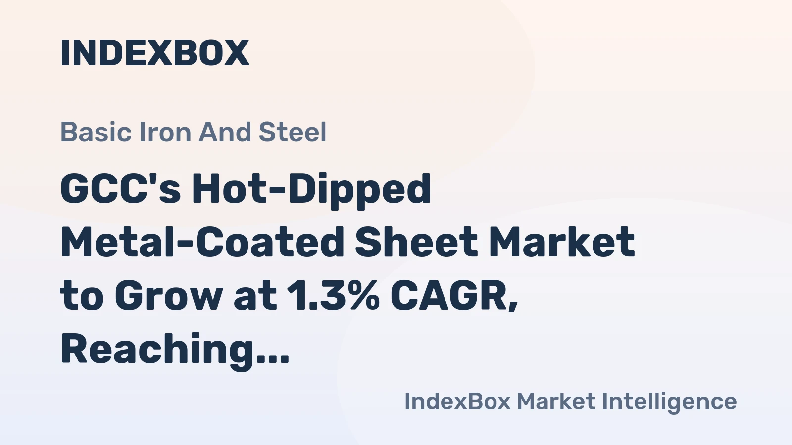 GCC's Hot-Dipped Metal-Coated Sheet Market to Grow at 1.3% CAGR, Reaching 1.2M Tons by 2035