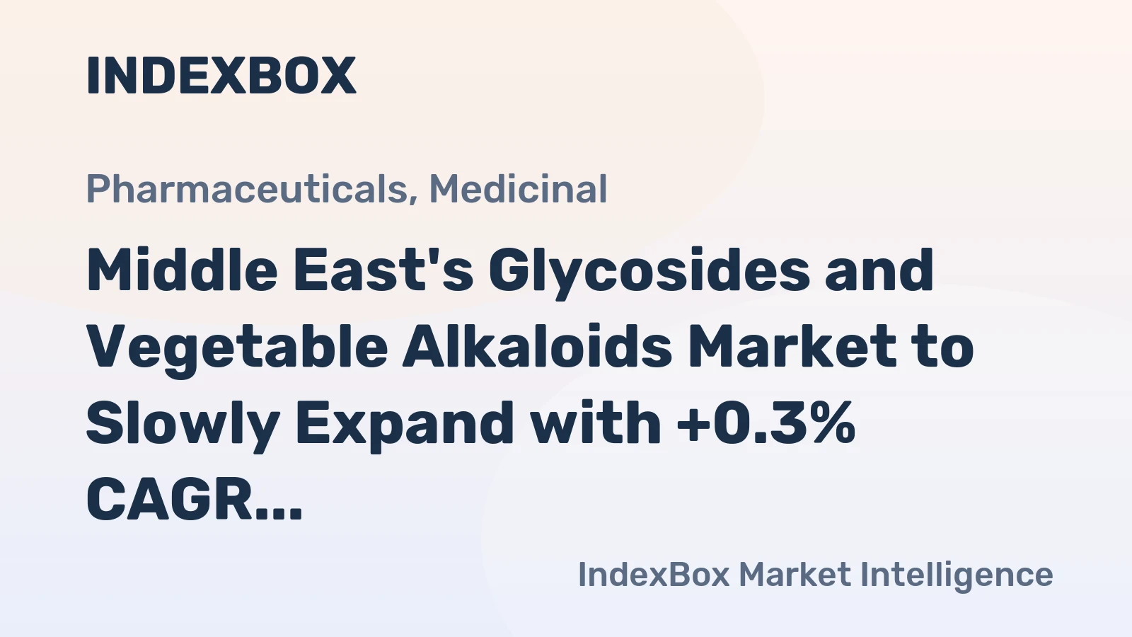 Middle East's Glycosides and Vegetable Alkaloids Market to Slowly Expand with +0.3% CAGR through 2035