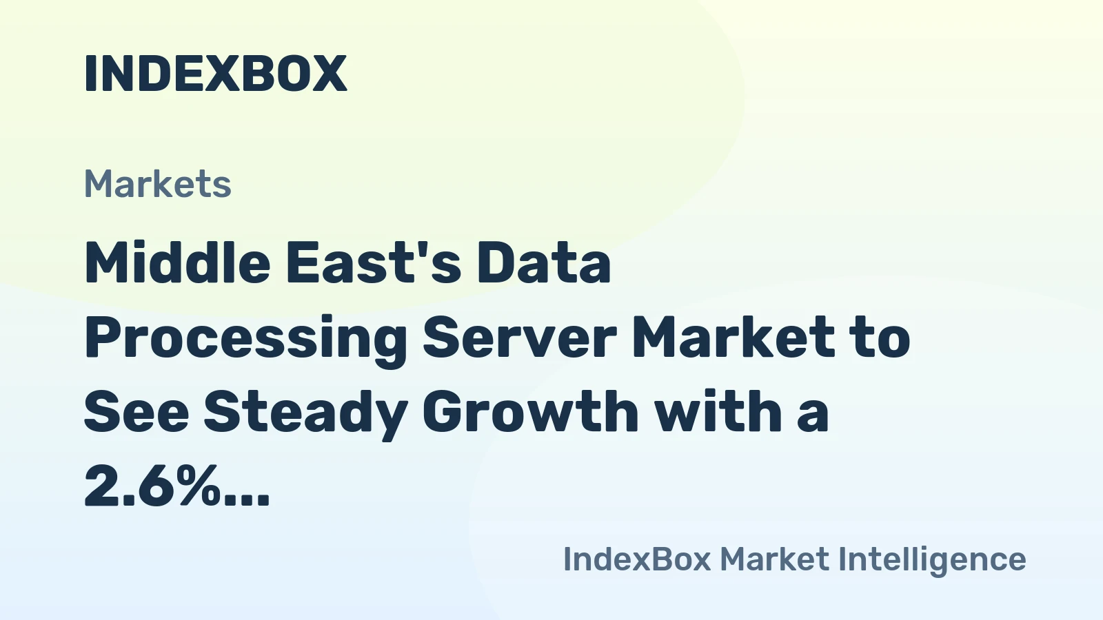 Middle East's Data Processing Server Market to See Steady Growth with a 2.6% Volume CAGR