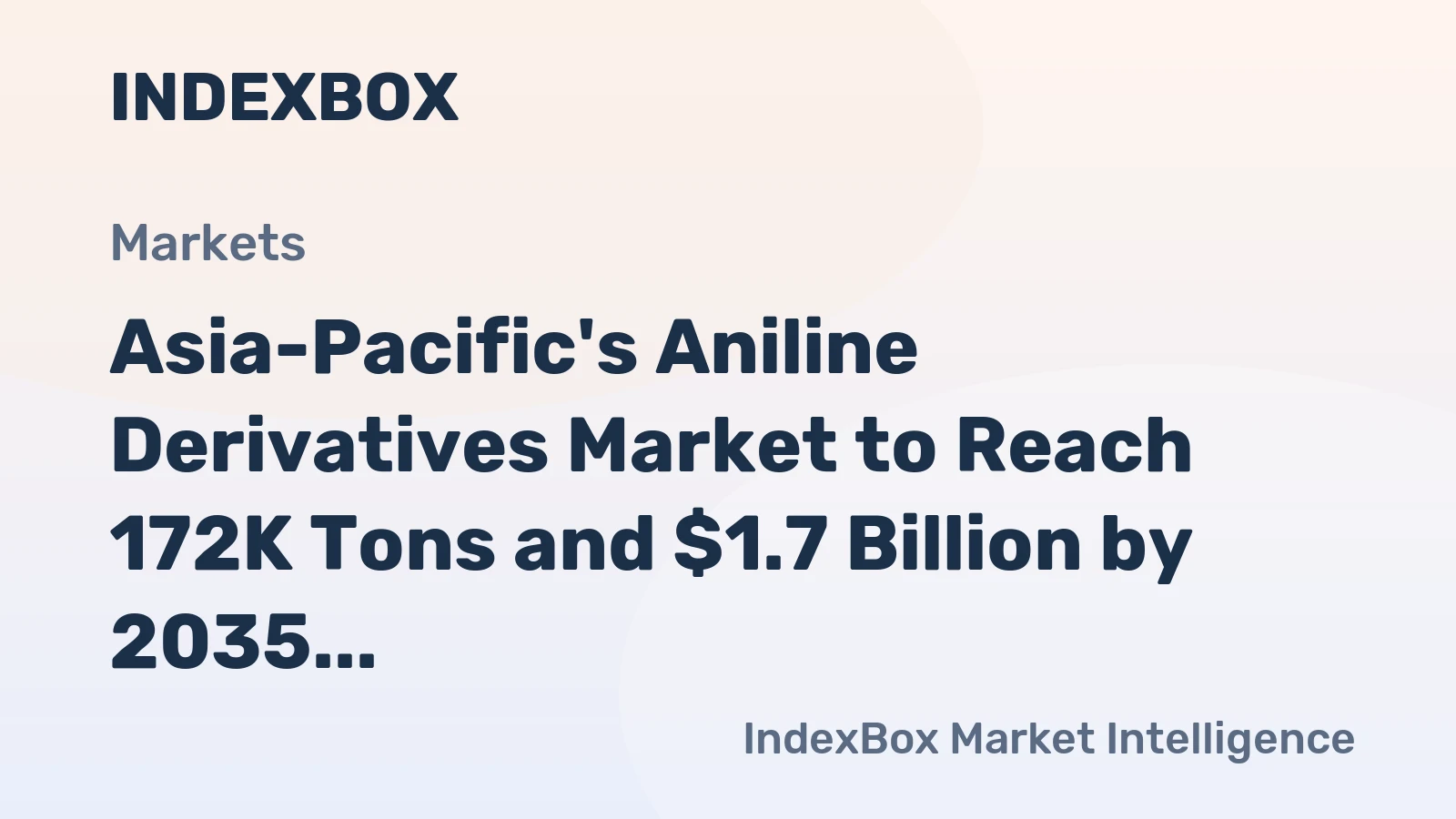 Asia-Pacific's Aniline Derivatives Market to Reach 172K Tons and $1.7 Billion by 2035