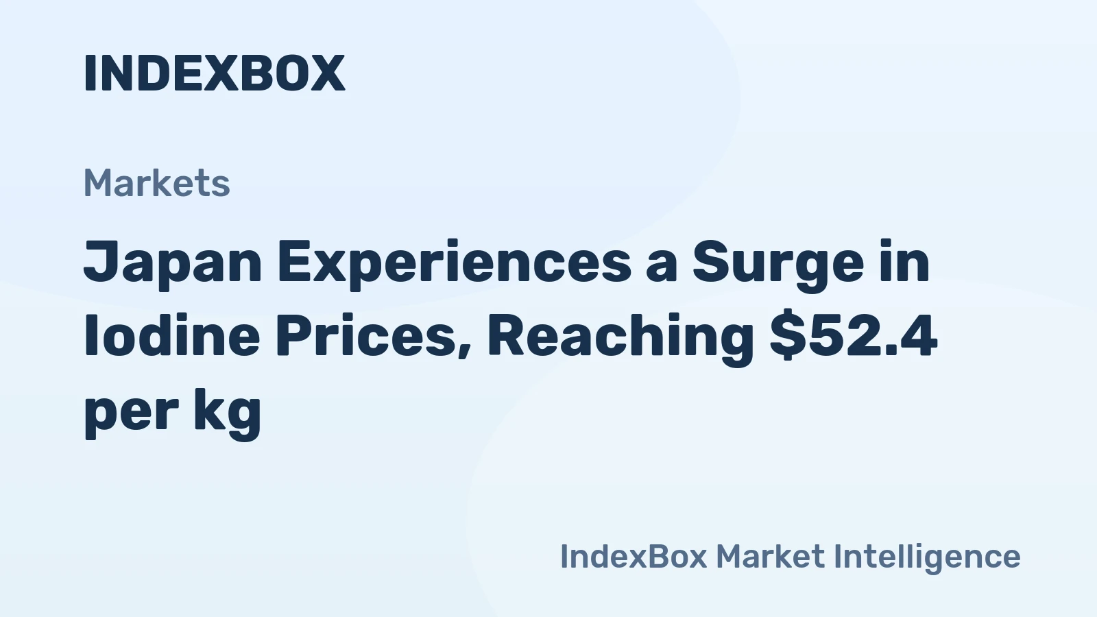 Japan Experiences a Surge in Iodine Prices, Reaching $52.4 per kg