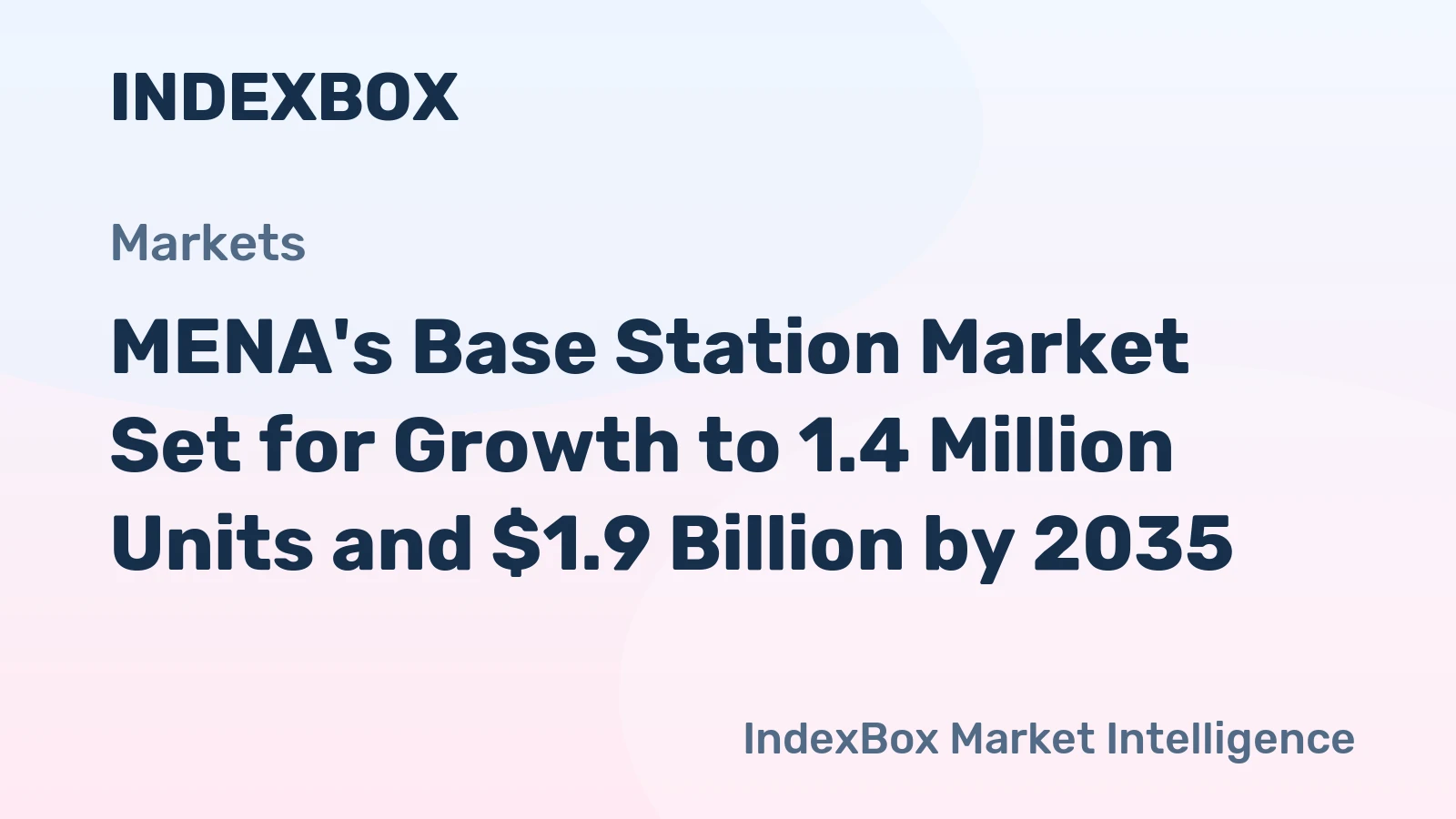 MENA's Base Station Market Set for Growth to 1.4 Million Units and $1.9 Billion by 2035