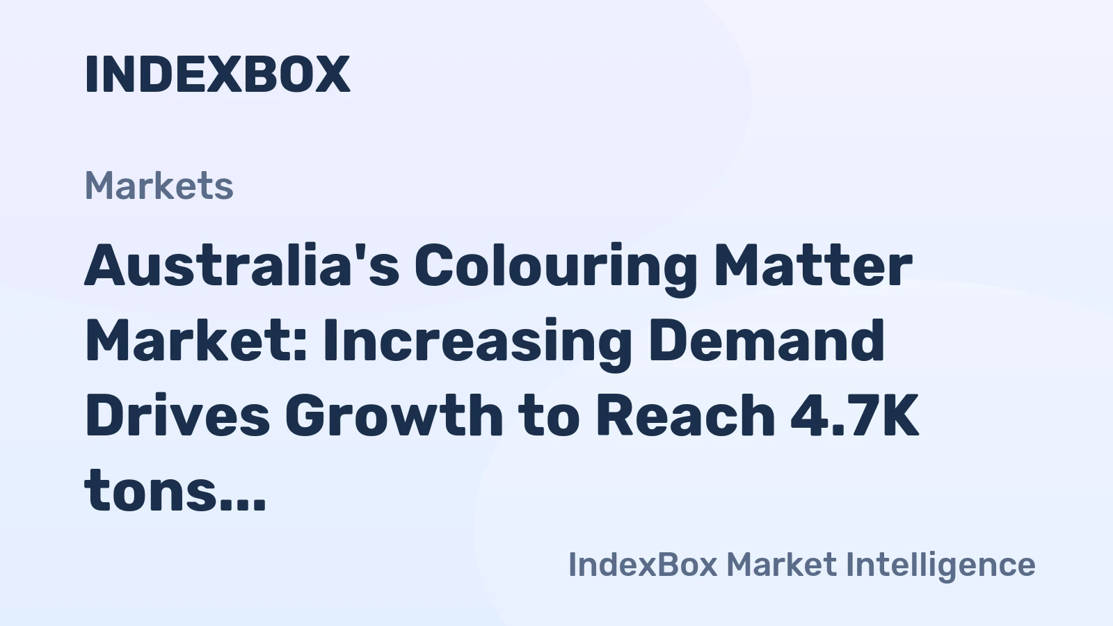 Australia's Colouring Matter Market: Increasing Demand Drives Growth to Reach 4.7K tons and $435M by 2035
