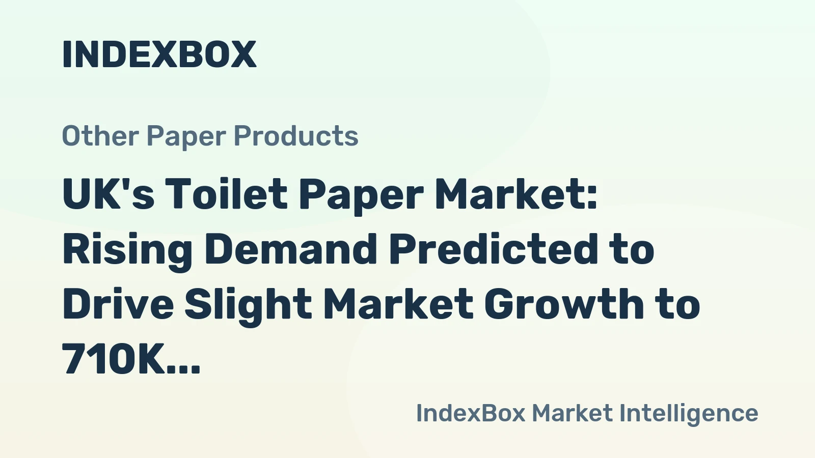 UK's Toilet Paper Market: Rising Demand Predicted to Drive Slight Market Growth to 710K tons by 2035, Reaching $1.6B in Value