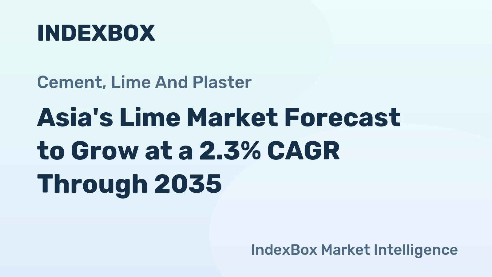 Asia's Lime Market Forecast to Grow at a 2.3% CAGR Through 2035