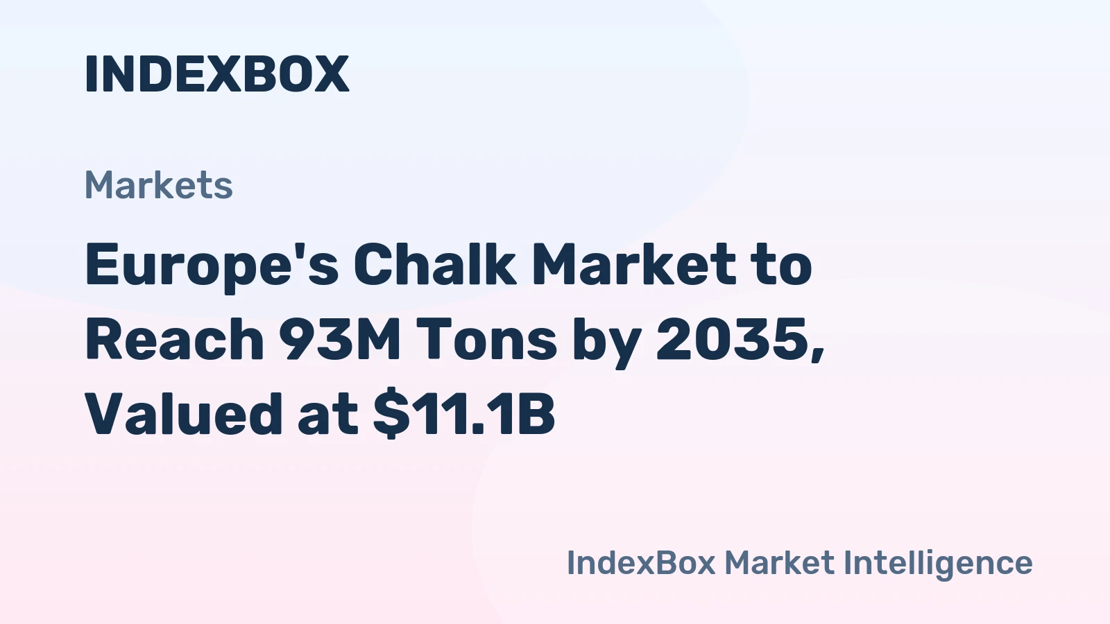 Europe's Chalk Market to Reach 93M Tons by 2035, Valued at $11.1B
