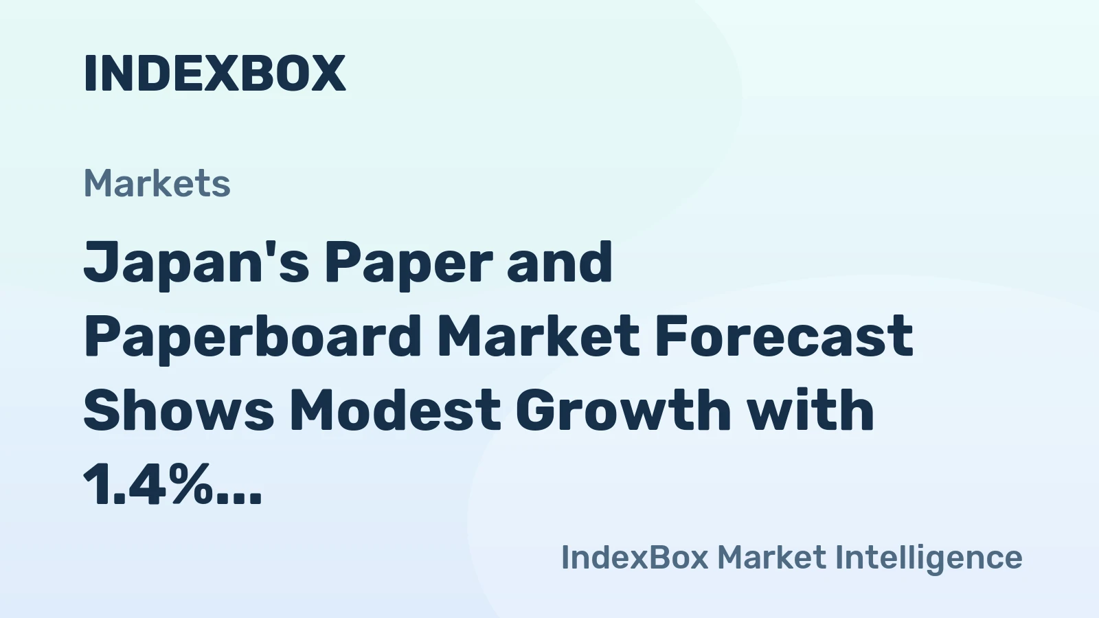 Japan's Paper and Paperboard Market Forecast Shows Modest Growth with 1.4% CAGR in Value Through 2035