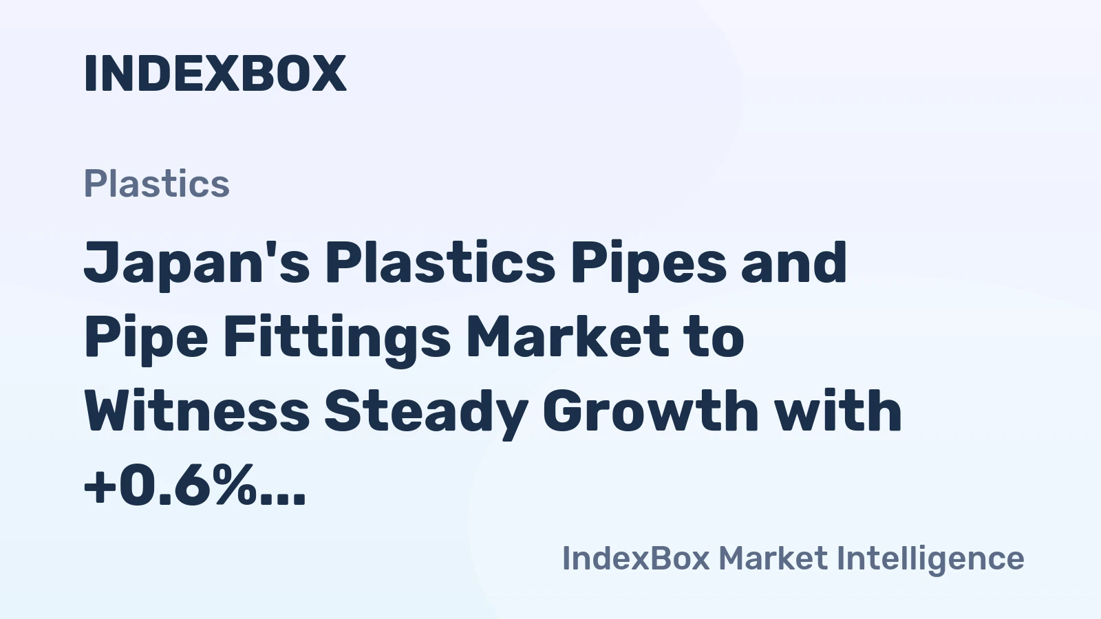 Japan's Plastics Pipes and Pipe Fittings Market to Witness Steady Growth with +0.6% CAGR by 2035