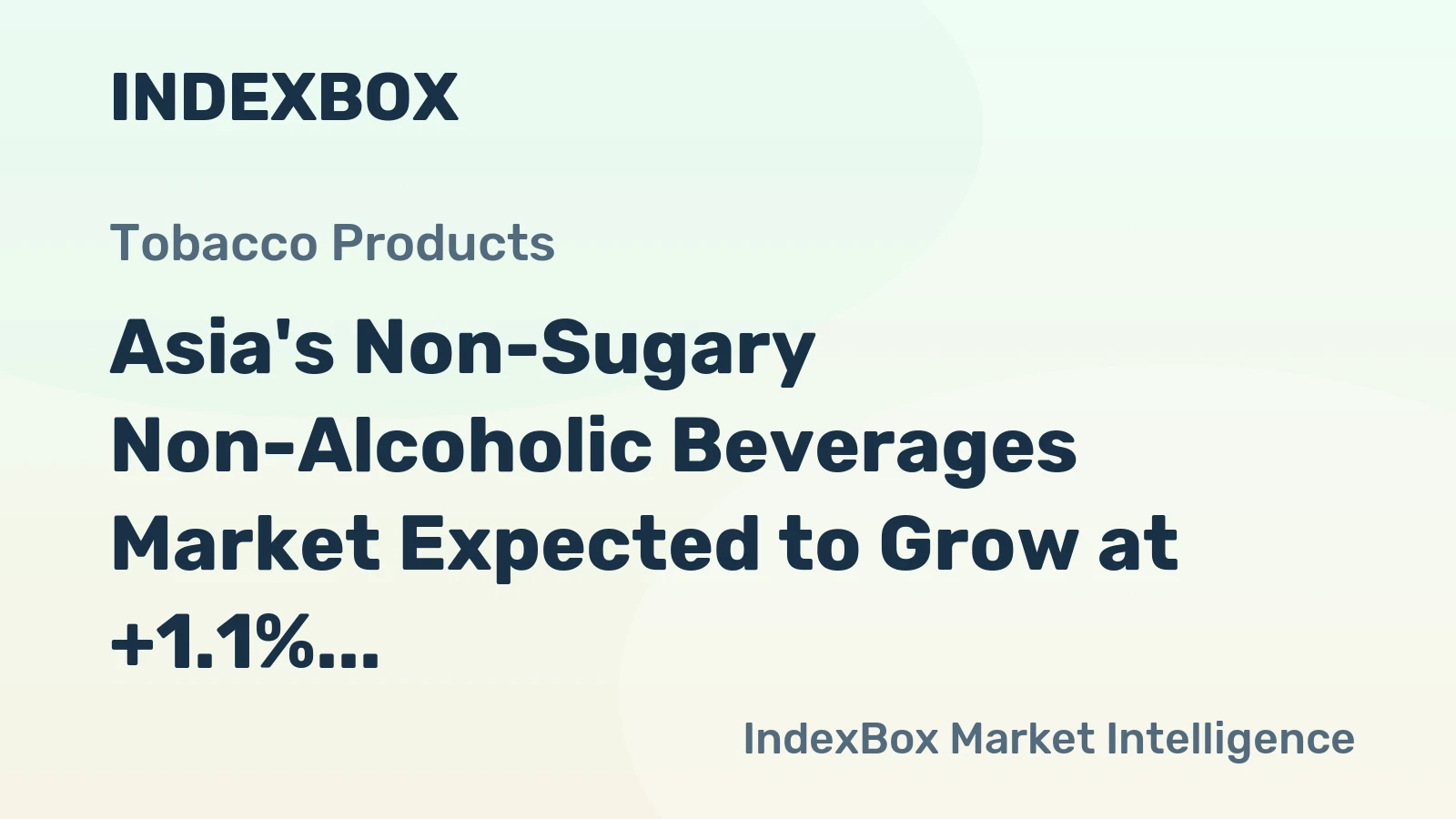 Asia's Non-Sugary Non-Alcoholic Beverages Market Expected to Grow at +1.1% CAGR until 2035
