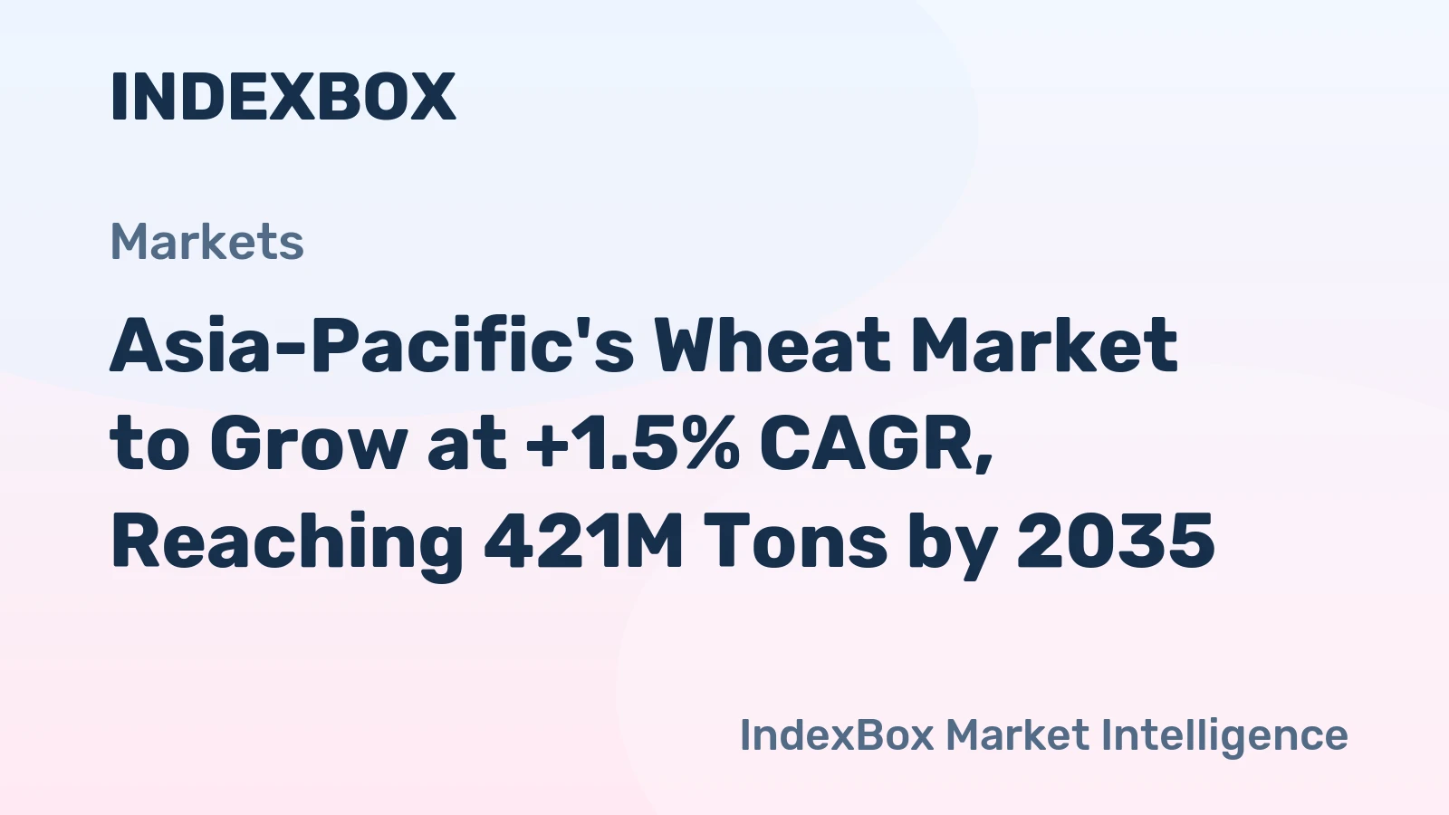 Asia-Pacific's Wheat Market to Grow at +1.5% CAGR, Reaching 421M Tons by 2035