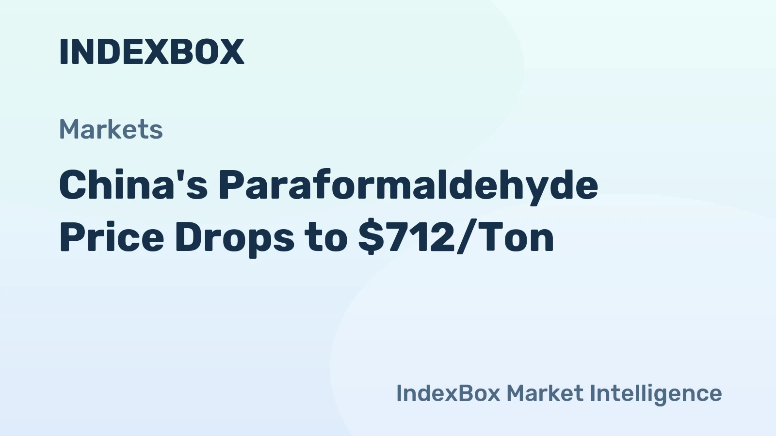 China's Paraformaldehyde Price Drops to $712/Ton