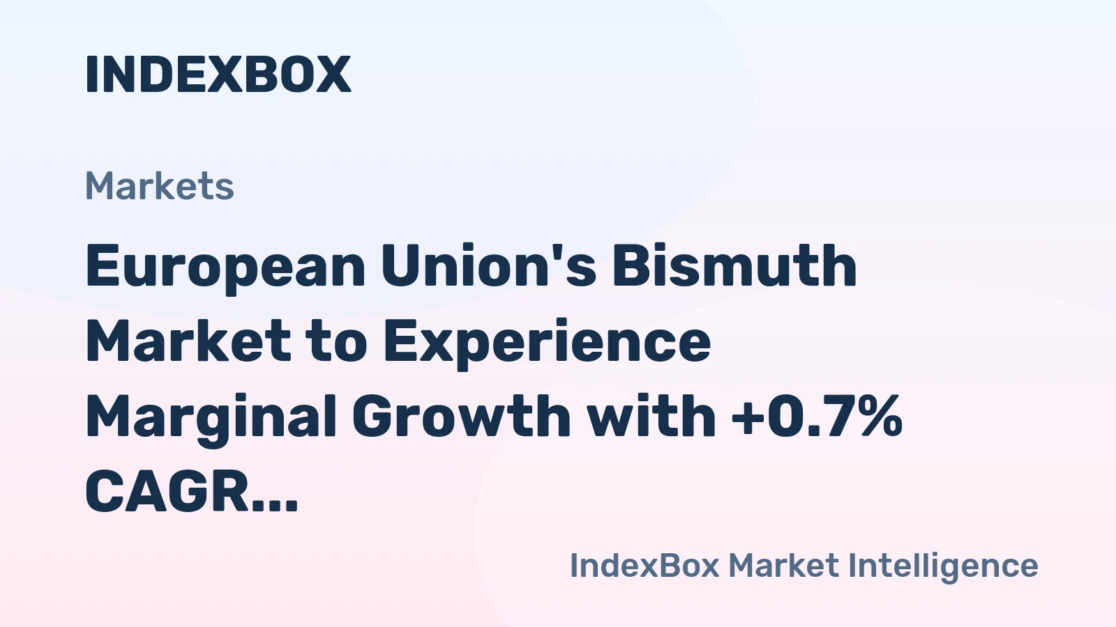 European Union's Bismuth Market to Experience Marginal Growth with +0.7% CAGR from 2024 to 2035