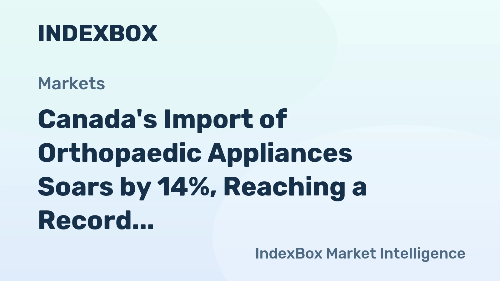 Canada's Import of Orthopaedic Appliances Soars by 14%, Reaching a Record $517M in 2023