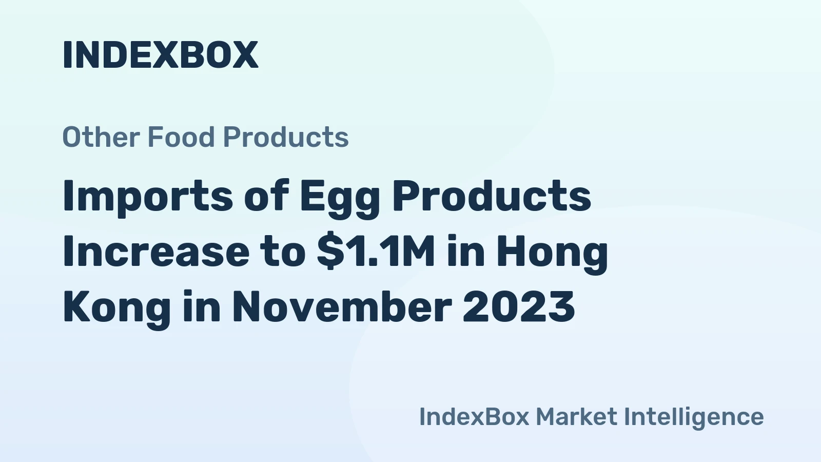 Imports of Egg Products Increase to $1.1M in Hong Kong in November 2023