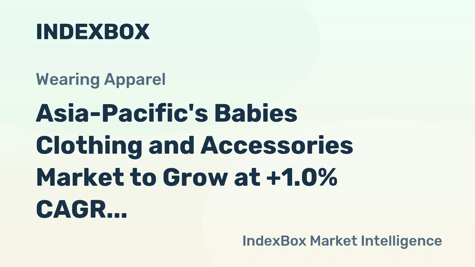 Asia-Pacific's Babies Clothing and Accessories Market to Grow at +1.0% CAGR Through 2035