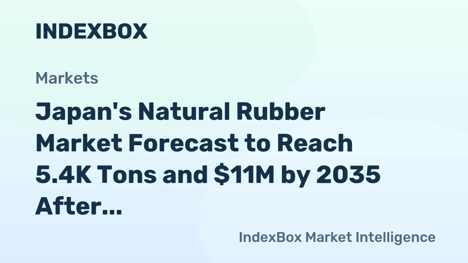 Japan's Natural Rubber Market Forecast to Reach 5.4K Tons and $11M by 2035 After 2024 Rebound