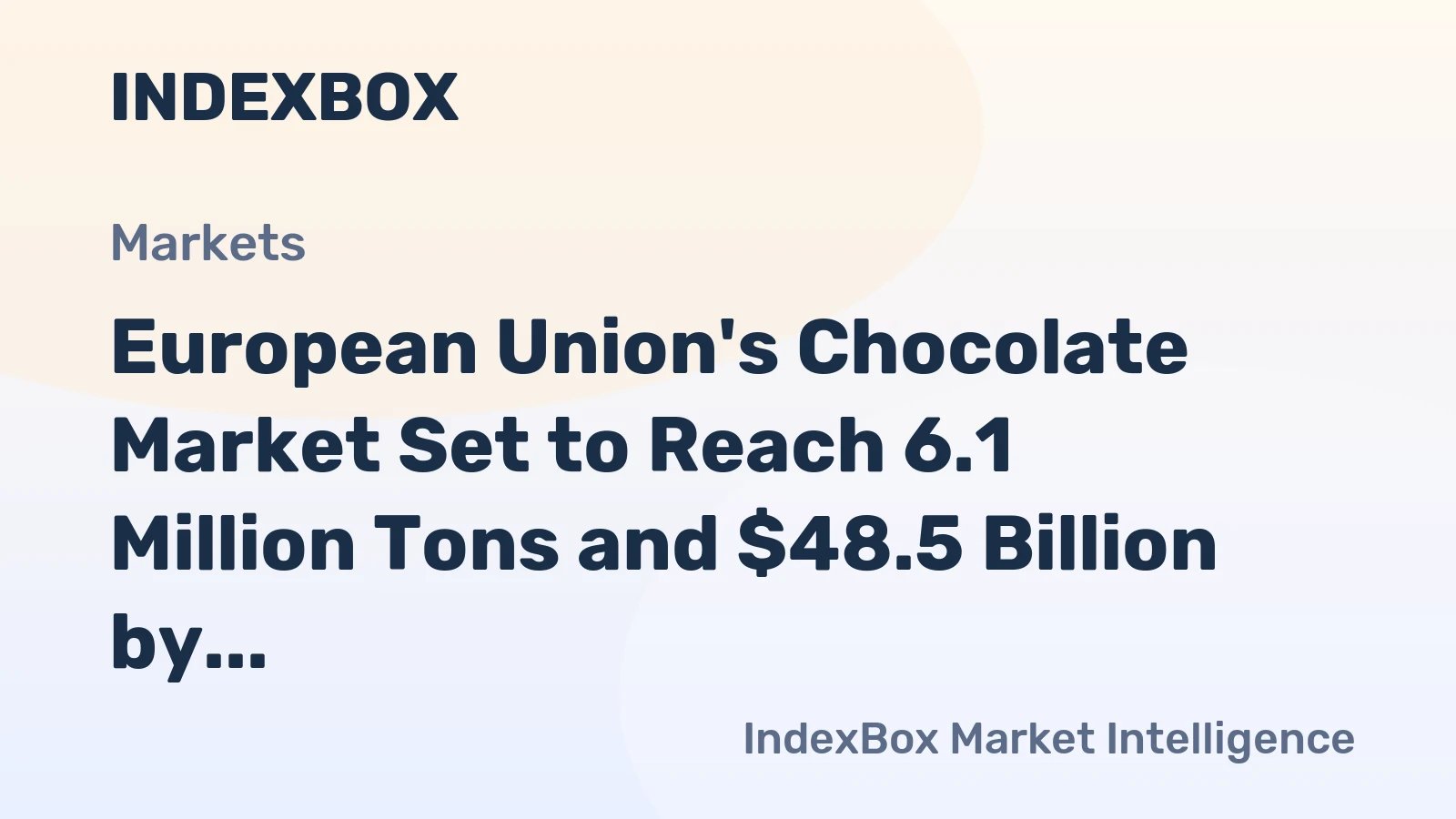 European Union's Chocolate Market Set to Reach 6.1 Million Tons and $48.5 Billion by 2035
