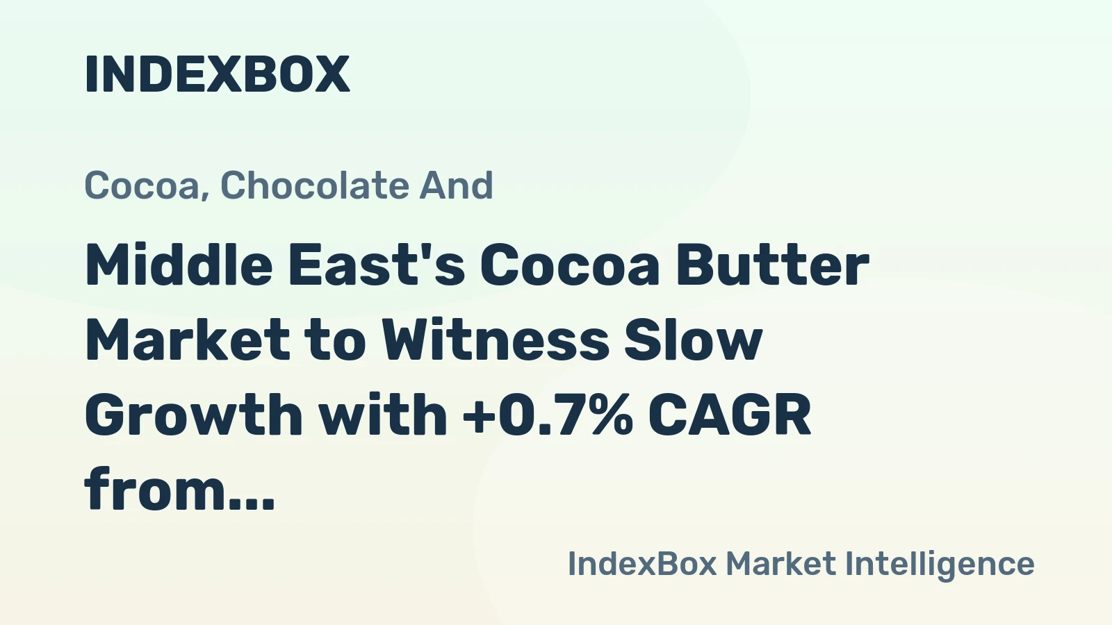Middle East's Cocoa Butter Market to Witness Slow Growth with +0.7% CAGR from 2024 to 2035