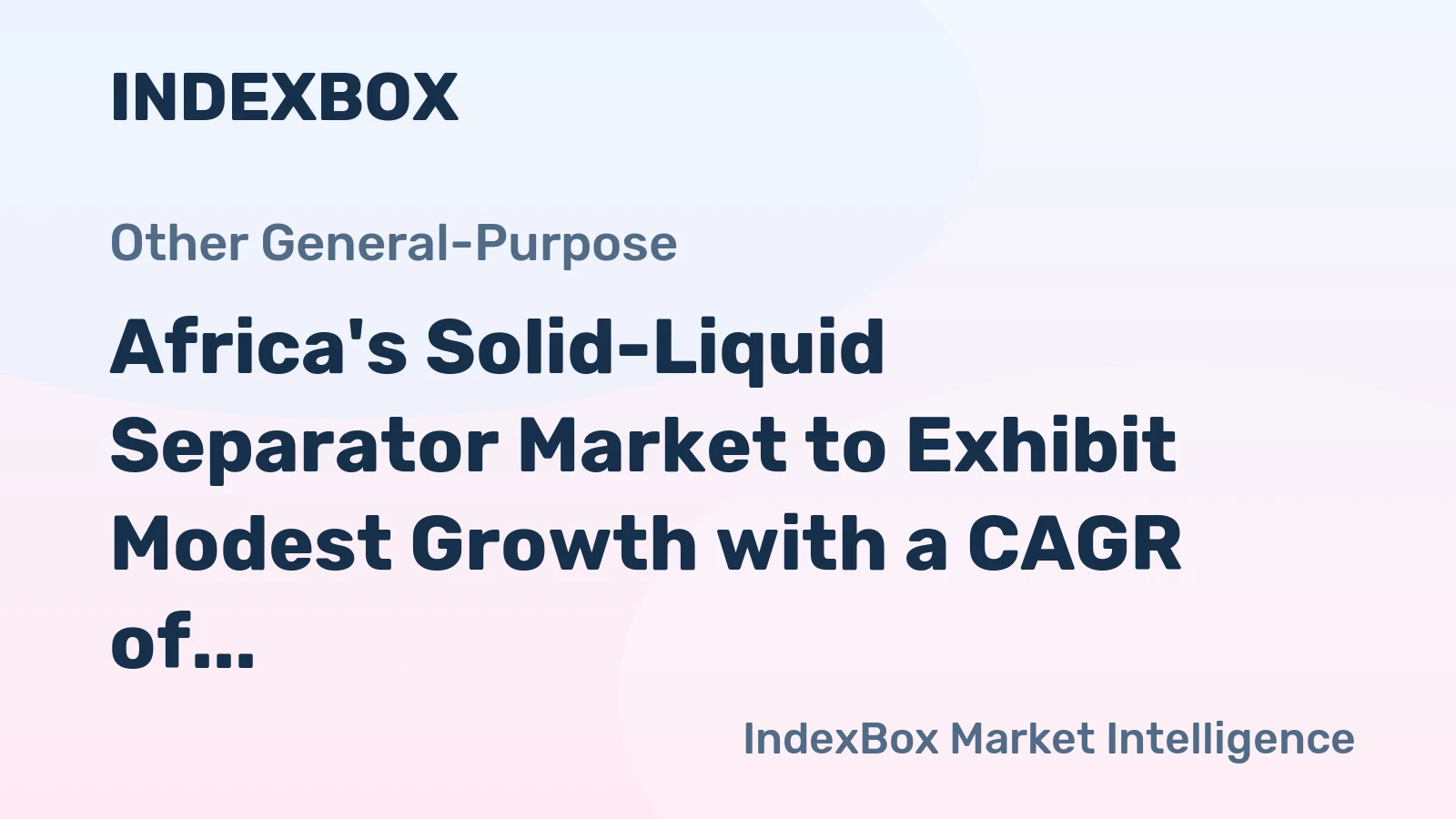 Africa's Solid-Liquid Separator Market to Exhibit Modest Growth with a CAGR of +1.6% over 2024-2035